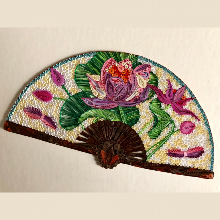 Paper Quilling Art Fan - Handmade Unique Only At MonkeyDragonPaper